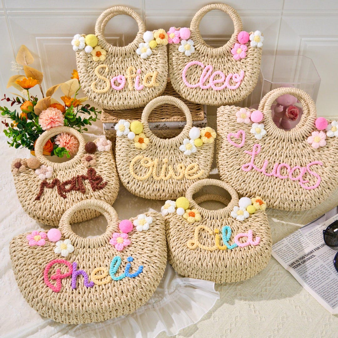 Personalised Kids Handbag,flower Girl Gifts,kids Beach Bag,personalised ...
