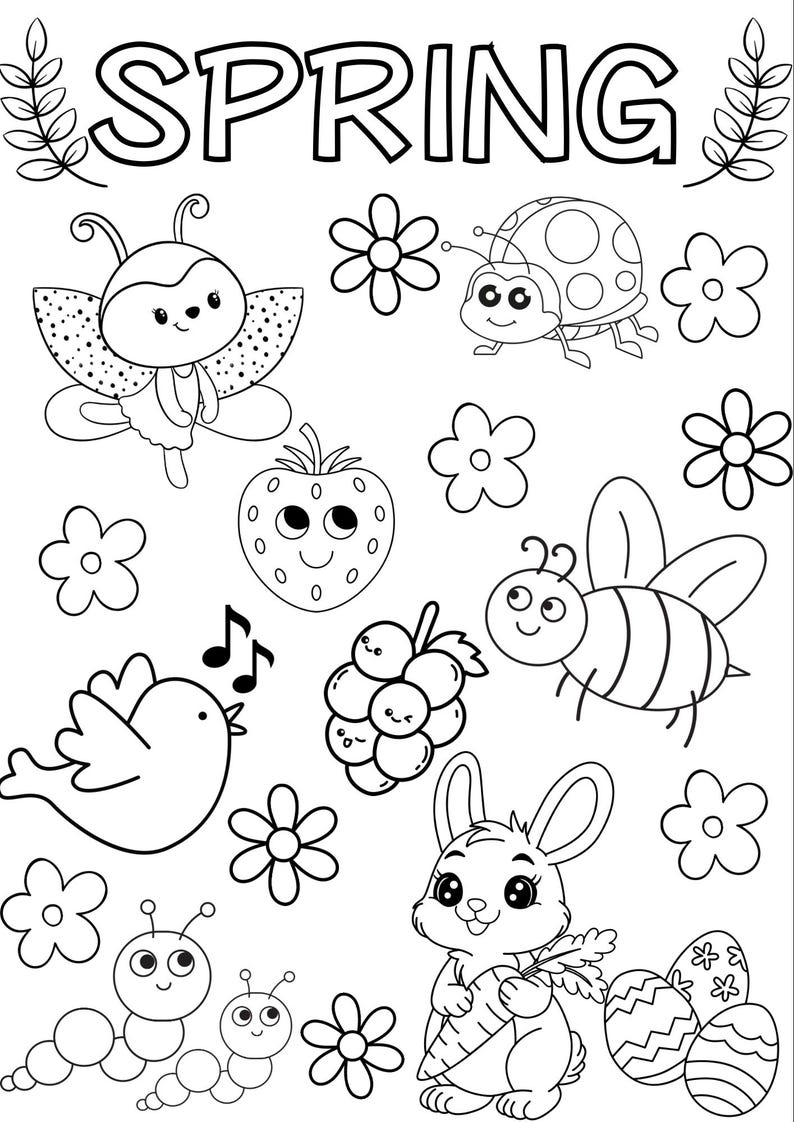 Four Seasons Coloring Book / Suitable for Kids for Fun Learning and ...