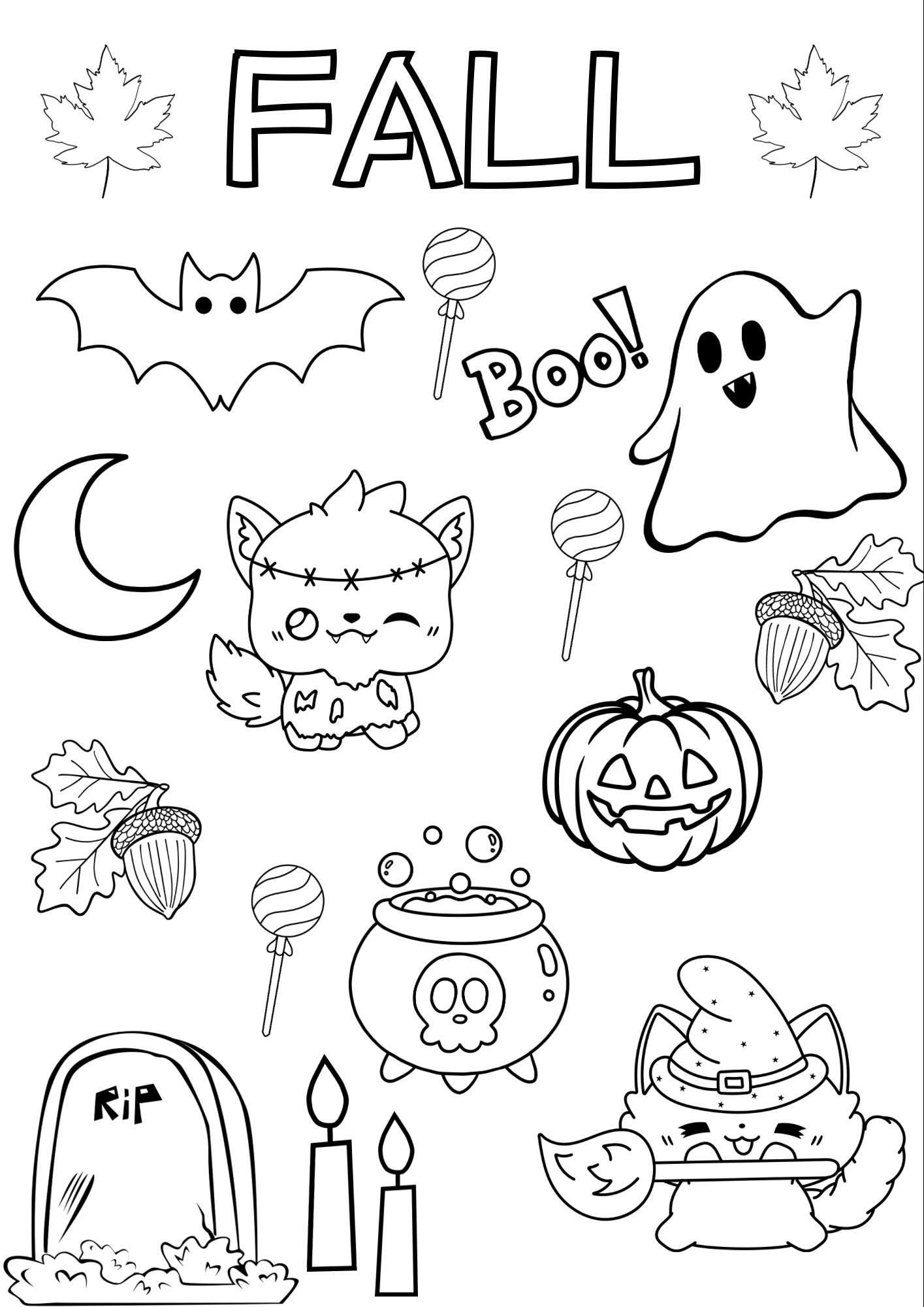 Four Seasons Coloring Book / Suitable for Kids for Fun Learning and ...