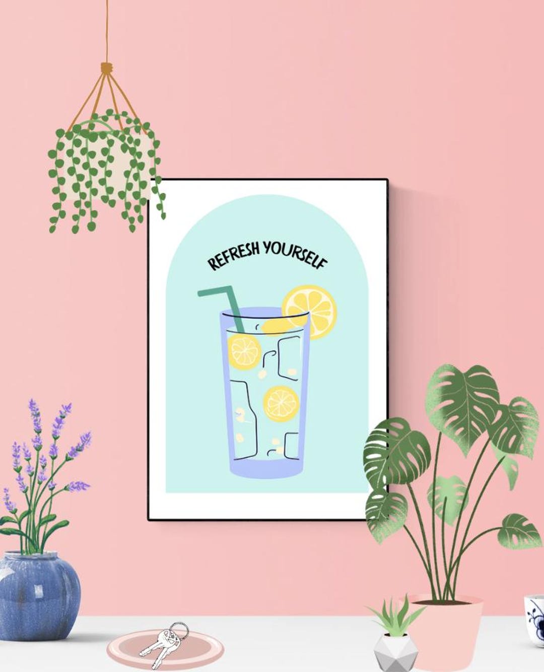 Refresh Yourself - Rolled Posters, Summer Decor, Kitchen Wall Art ...