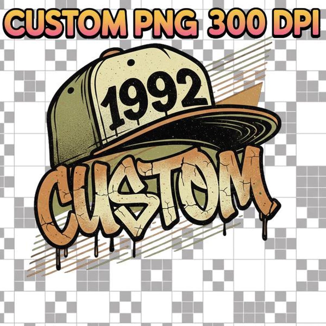 Custom Hat PNG 300 DPI | Personalized Graffiti Name and Year Streetwear ...