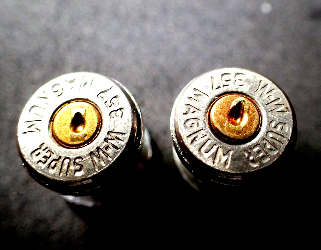 Bullet Ear Plugs 357 Magnum Silver Nickel Bullet Plug Earrings Bullet ...