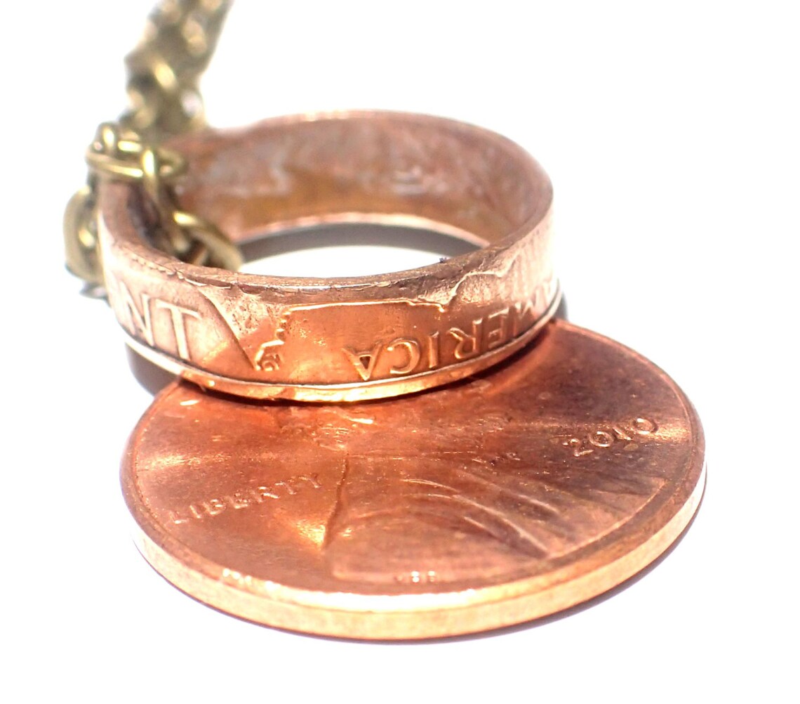 Penny Coin Ring Necklace A Lucky Penny for Your Thoughts Necklace on 18 ...