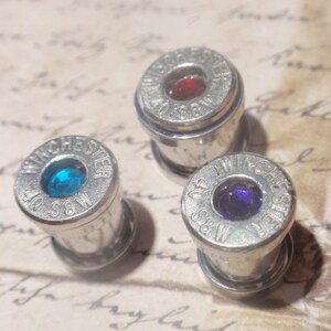 Bullet Ear Gauges Plugs 40 Cal Bullet Plug Earring W Colored - Etsy