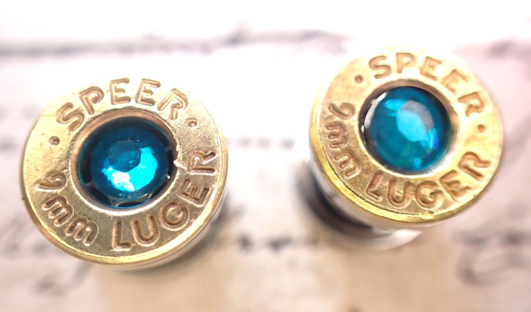 Bullet Gauges, 9mm Brass Bullet Ear Plugs Earrings Bullet Ear Gauges W ...