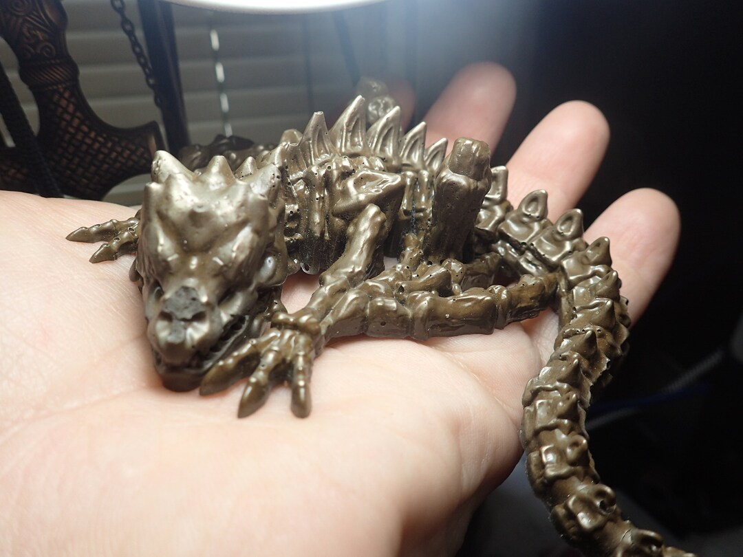 Undead Skeleton Dragon Cold Cast Bronze Statue - Etsy