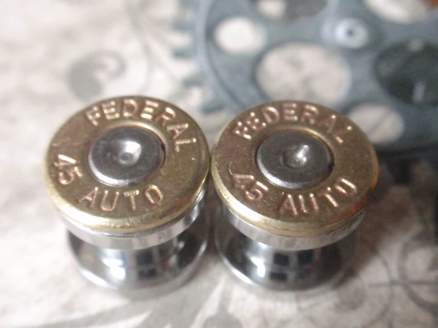 45 Bullet Ear Gauges Bullet Plug Earrings Bullet Shell U Pick Your ...