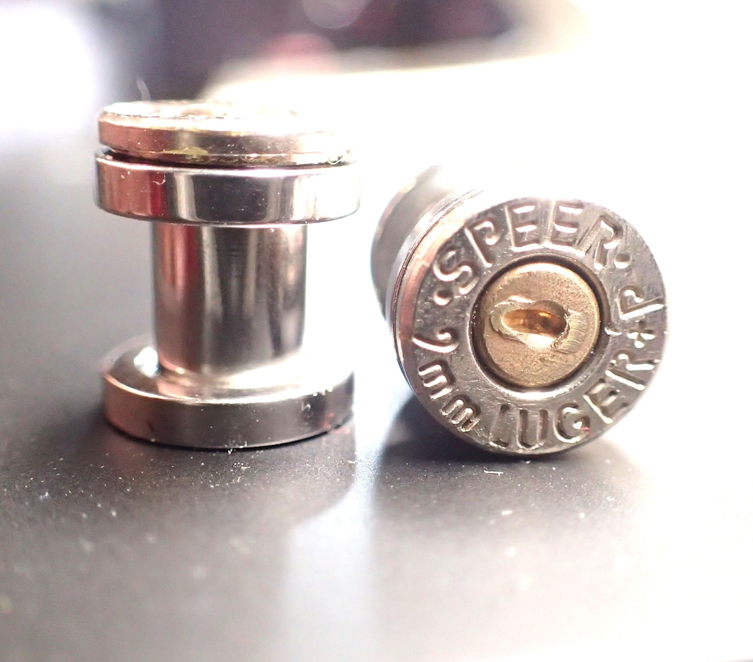 Bullet Ear Plugs 9mm Bullet Plug Earrings Bullet Shell U Pick Your ...