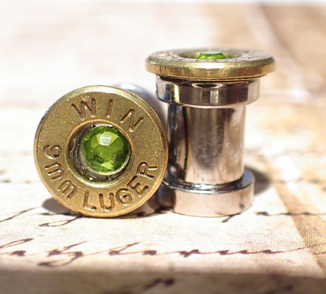 Bullet Casing Ear Plugs 9mm Brass Bullet Plugs Earrings Bullet Gauges W ...