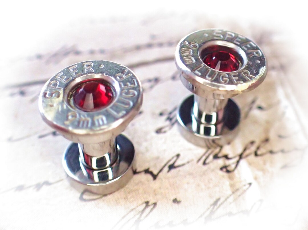 Silver Bullet Plugs Using Genuine 9mm Bullet Casing Earrings - Etsy