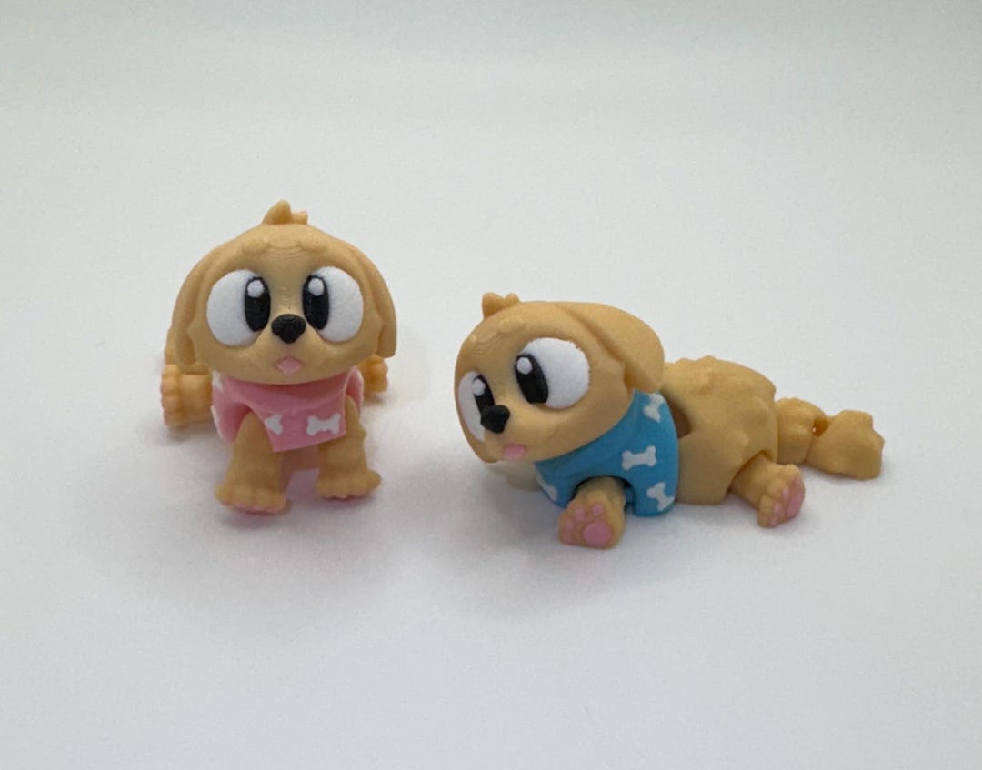 3D Printed Articulated Golden Retriever | Poseable Puppy Figurine | Dog ...