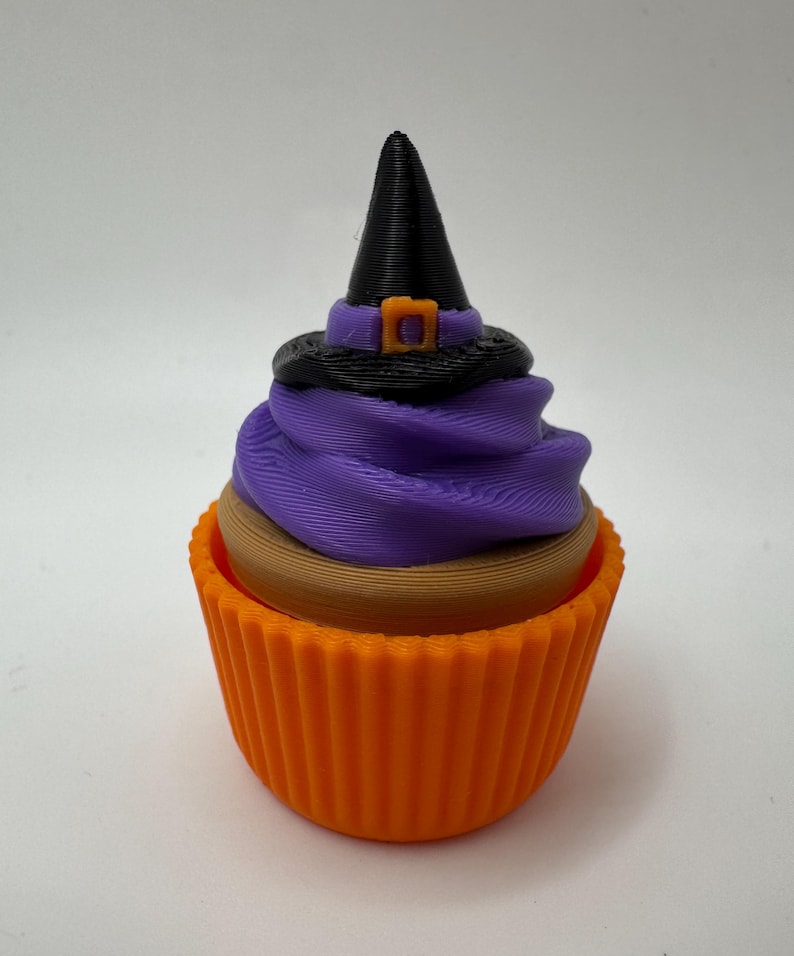 3d Printed Halloween Cupcake Clickers • Fidget Toy • Witch Hat Cupcake ...