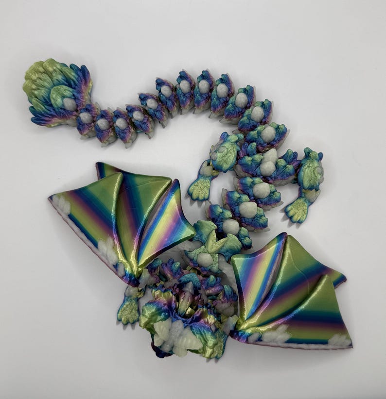 3D Printed Articulated Cat Dragon – Fantasy Poseable Figure - Etsy