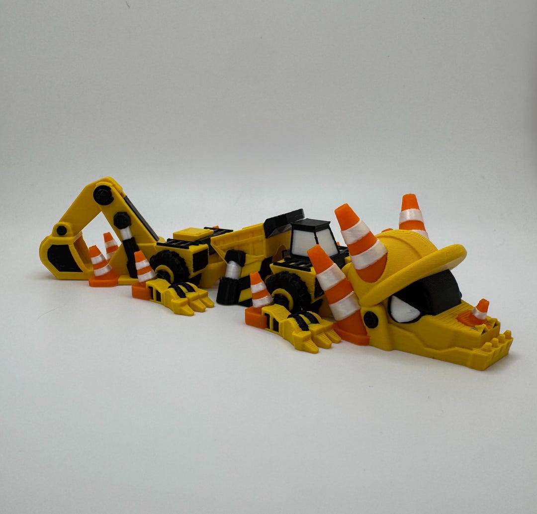3D Printed Construction Dragon – Articulated Builder Dragon Figurine - Etsy
