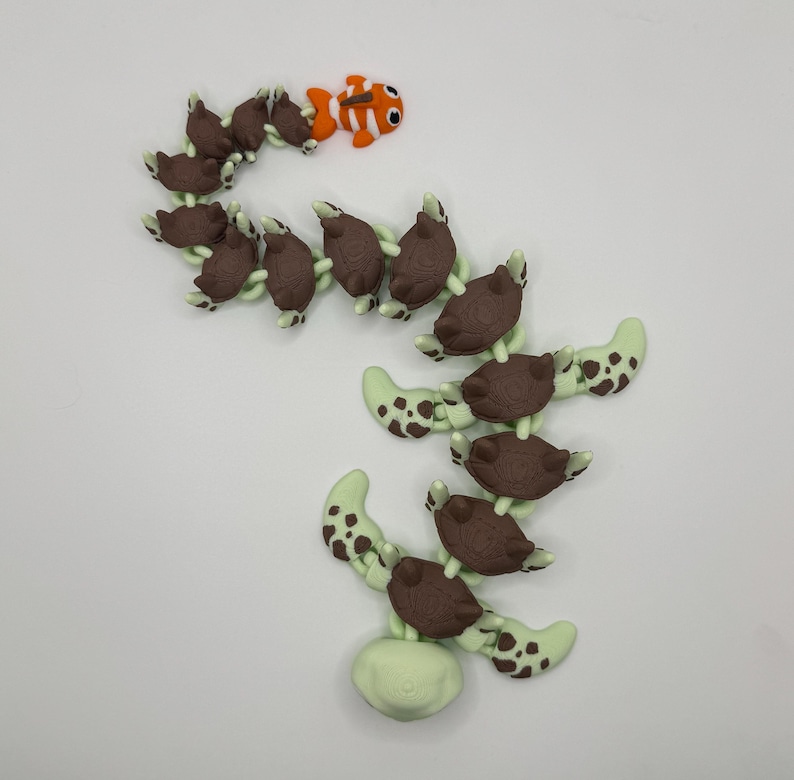 3D Printed Sea Turtle Dragon • Articulated Ocean Dragon • Cute ...