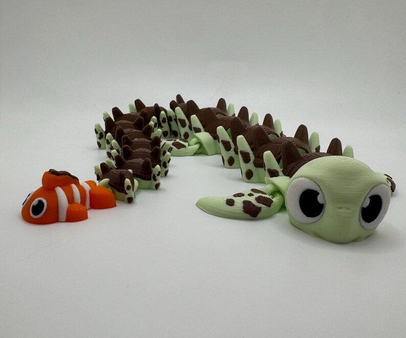 3D Printed Sea Turtle Dragon • Articulated Ocean Dragon • Cute ...