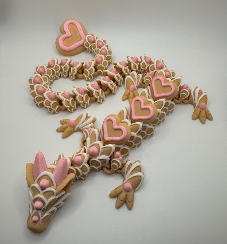 Full Sized Sugar Cookie Heart Dragon by Cinderwing3d. Valentine’s Day ...