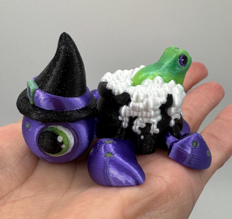 3D Printed Witch Turtle • Articulated Halloween Turtle Figurine ...