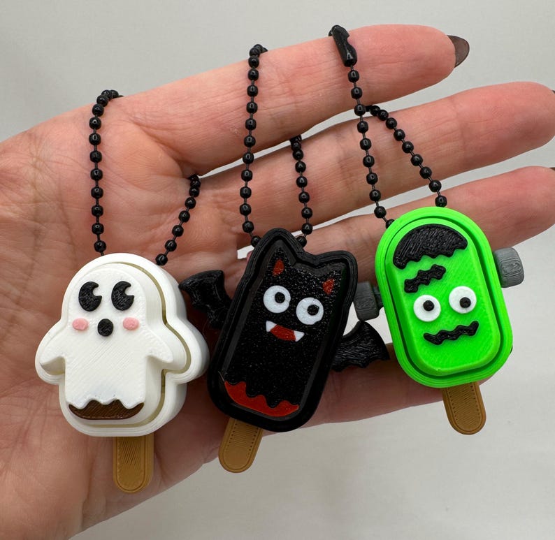 3D Printed Halloween Popsicle Keychain Clickers | Ghost, Bat ...