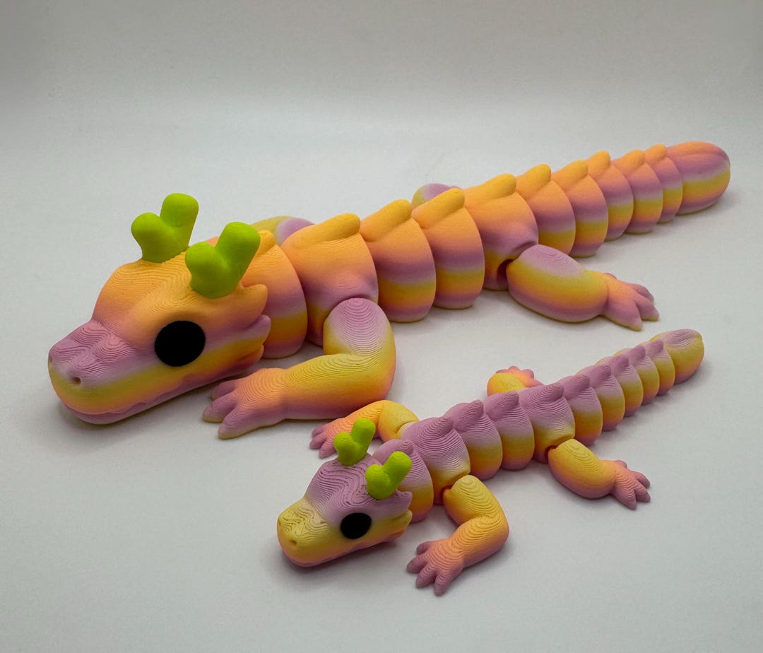 Zou Dragon – Vibrant 3D Printed Articulated Dragon Toy | Available in ...