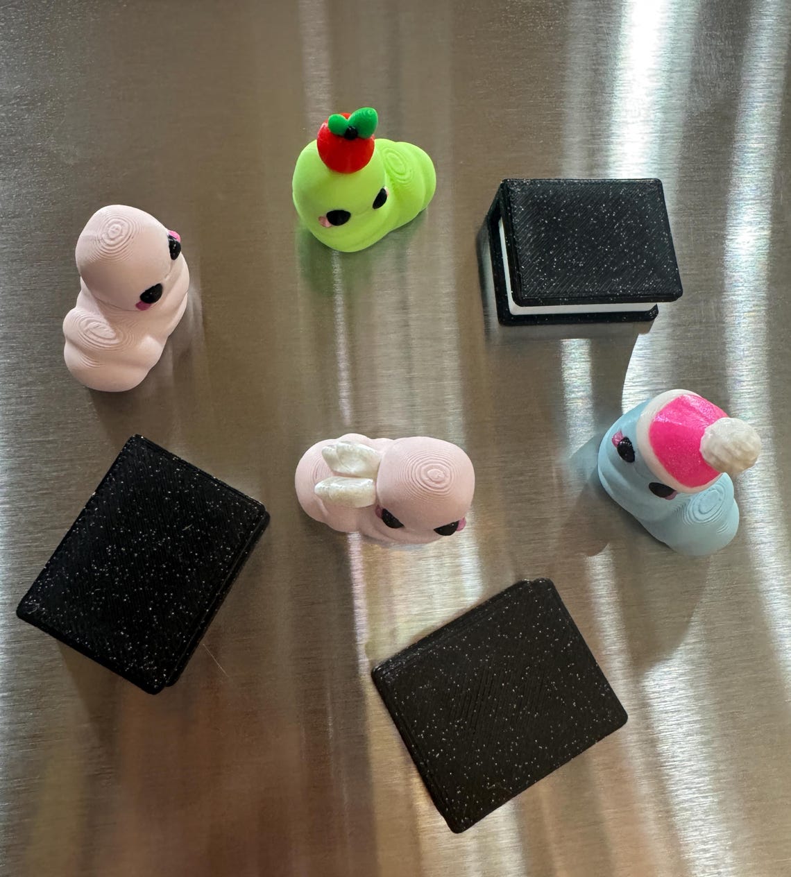 3D Printed Mini Bookshelf With Magnetic Bookworms, Books & Candle Set ...