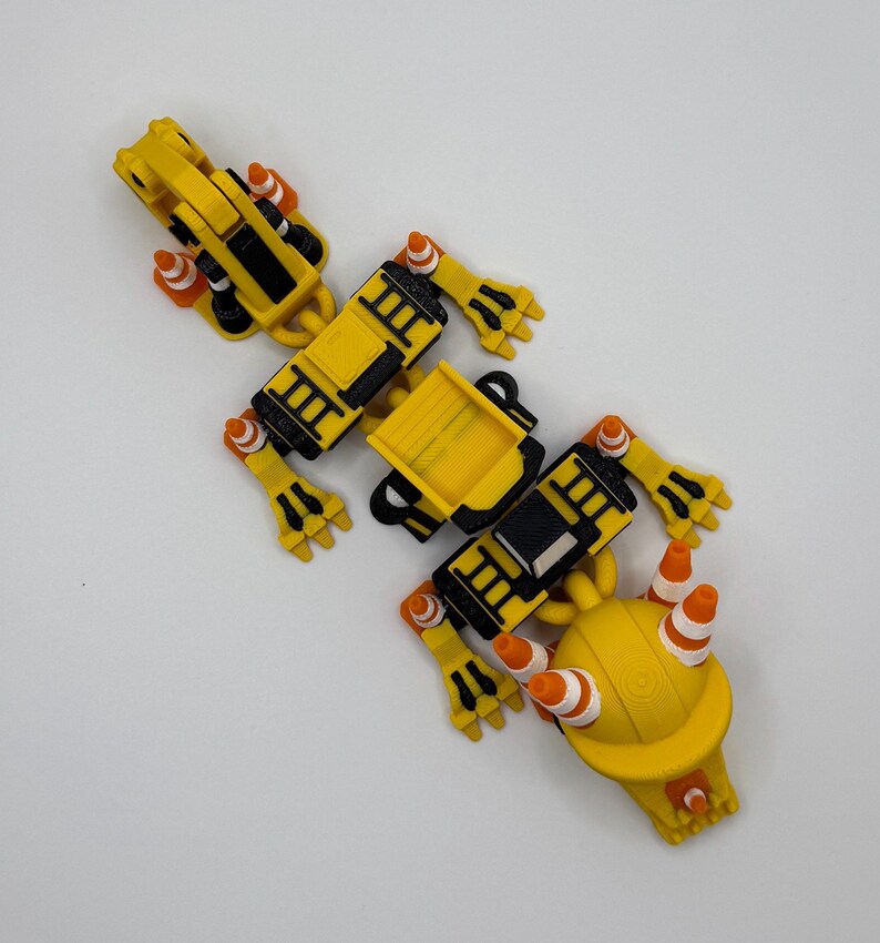 3D Printed Construction Dragon – Articulated Builder Dragon Figurine - Etsy