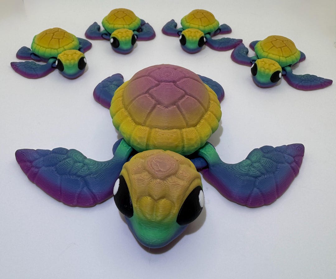 3D Printed Articulated Sea Turtle | Cinderwing3d Design | Poseable ...