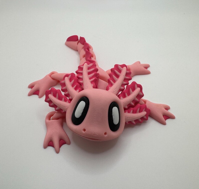 3D Printed Magnetic Axolotl With Seaweed Bed – Articulated & Poseable ...