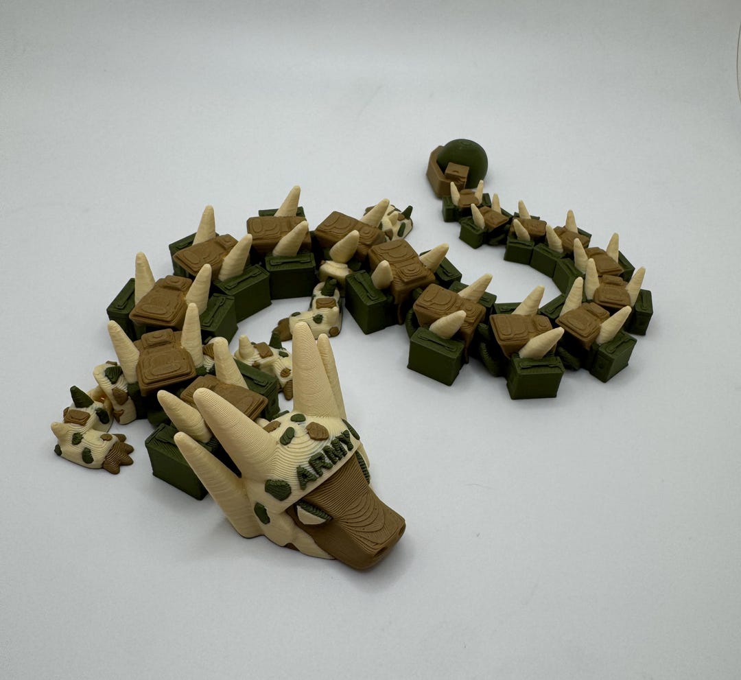 Camouflage Articulated Military Dragon – 3D Printed Army Inspired Desk ...