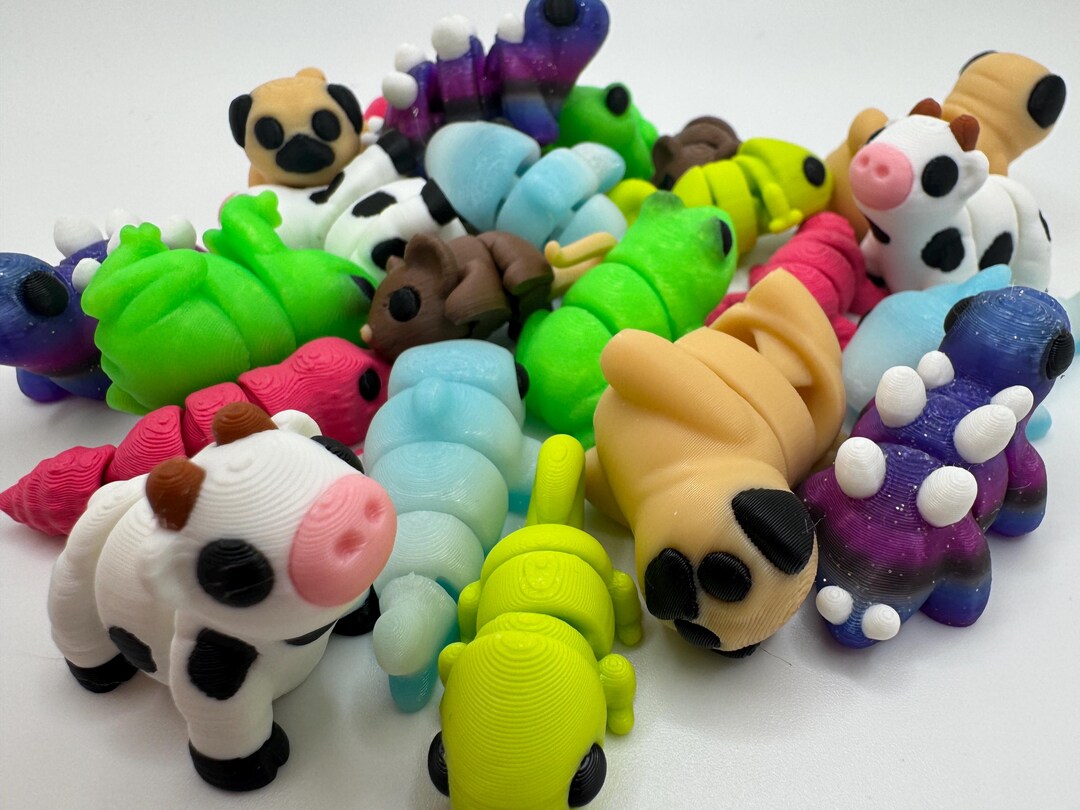 Adorable Miniature 3D Printed Animal Set – Sharks, Stegosaurus, Pugs ...