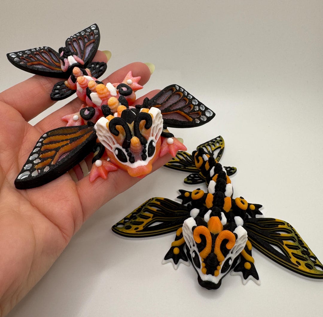 Cinderwing 3D: Unique Articulated Butterfly Dragons - Custom Colors ...