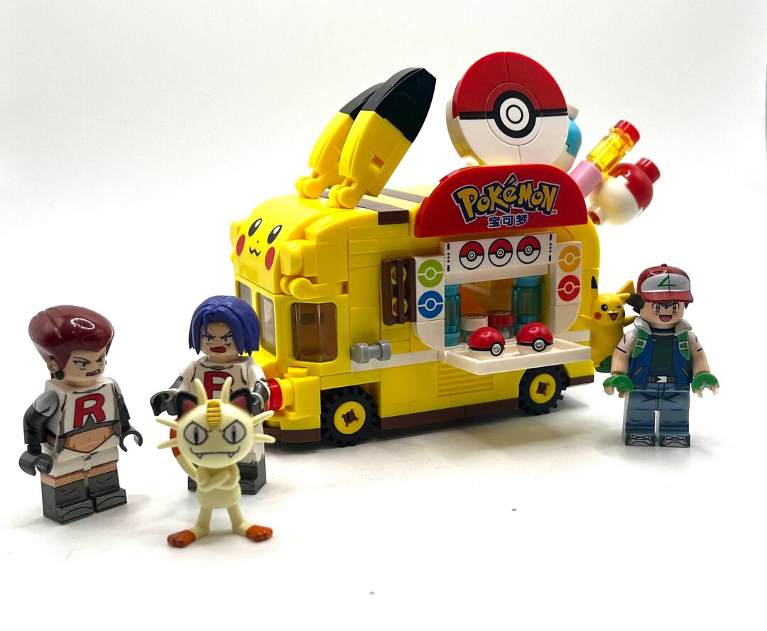 Pokémon Pikachu Van With Ash Ketchum & Team Rocket MOC Minifigures - Etsy