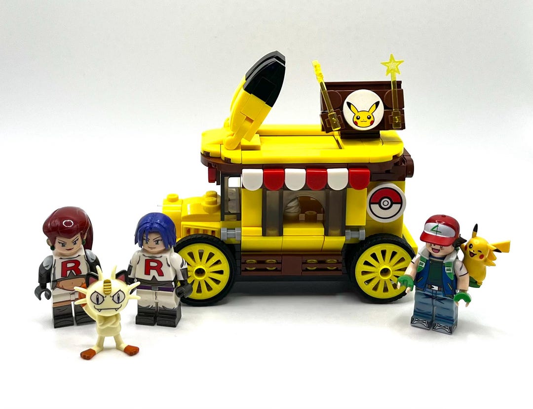 Pokémon Pikachu Van With Ash Ketchum & Team Rocket MOC Minifigures - Etsy