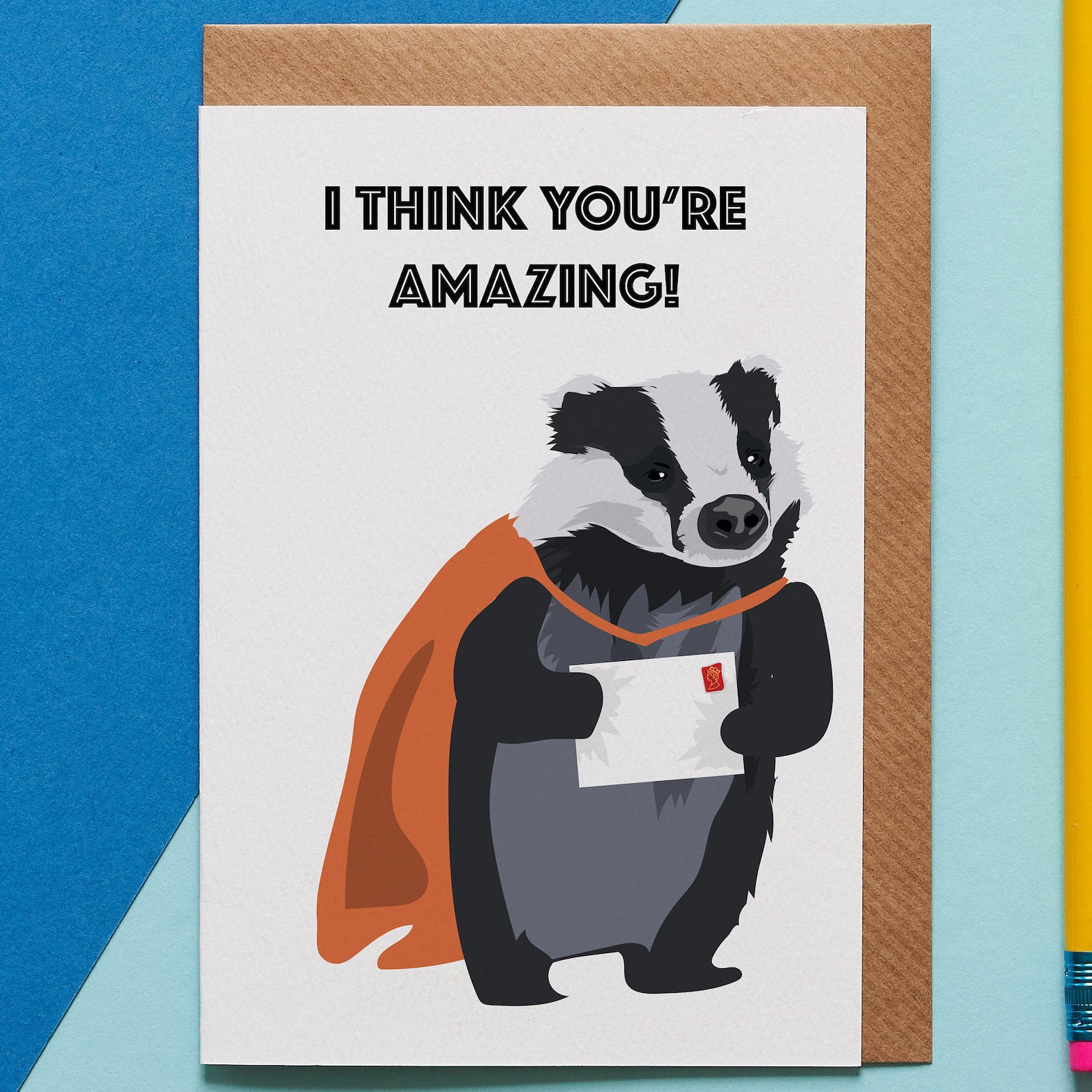 Customise Your Badger in a Cape Card With Your Own Message. Choose Your ...