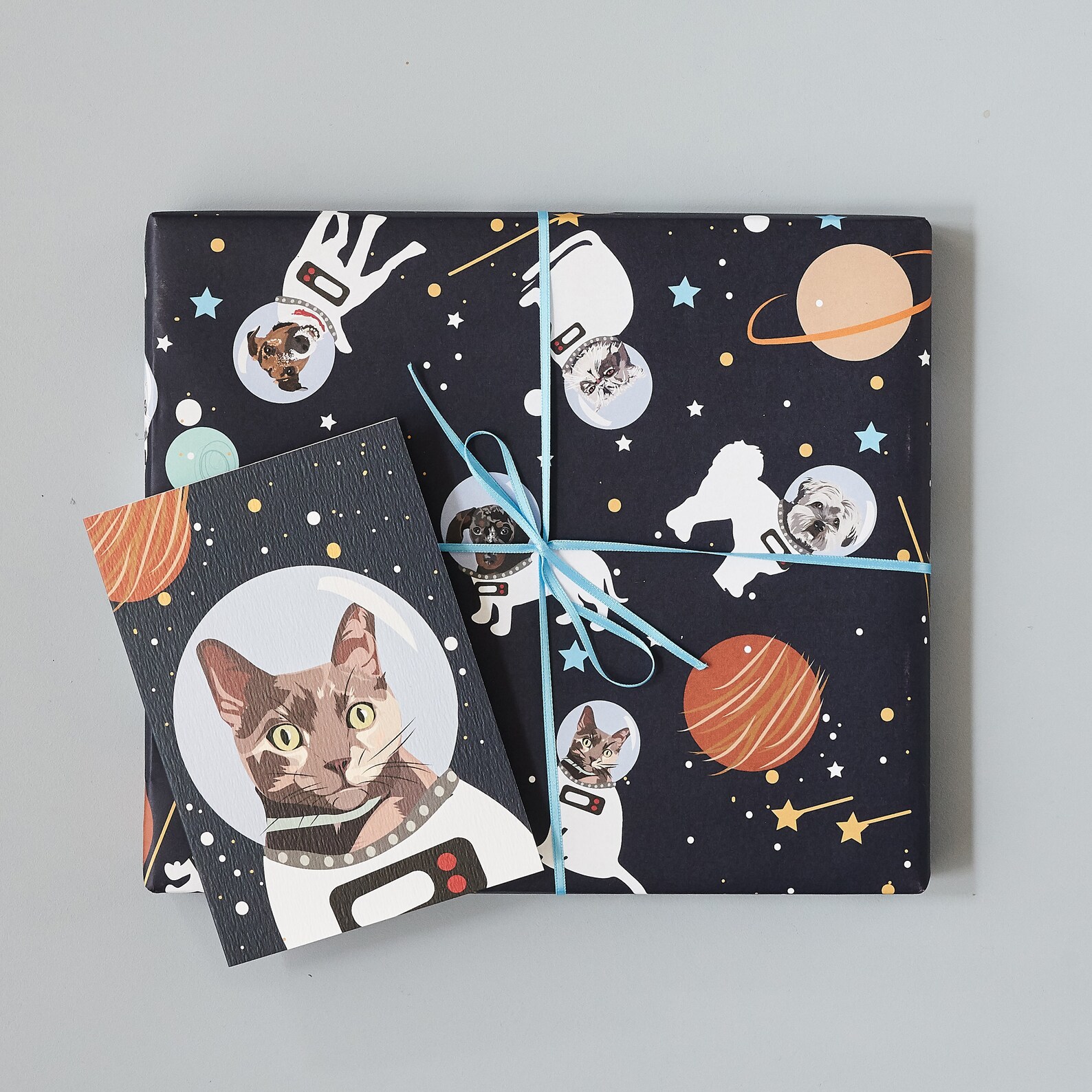 Astronaut Pet Dogs and Cats Wrapping Paper | Etsy
