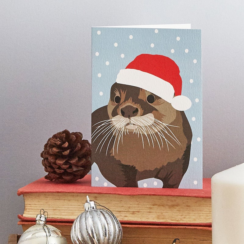 Christmas Otter - Etsy