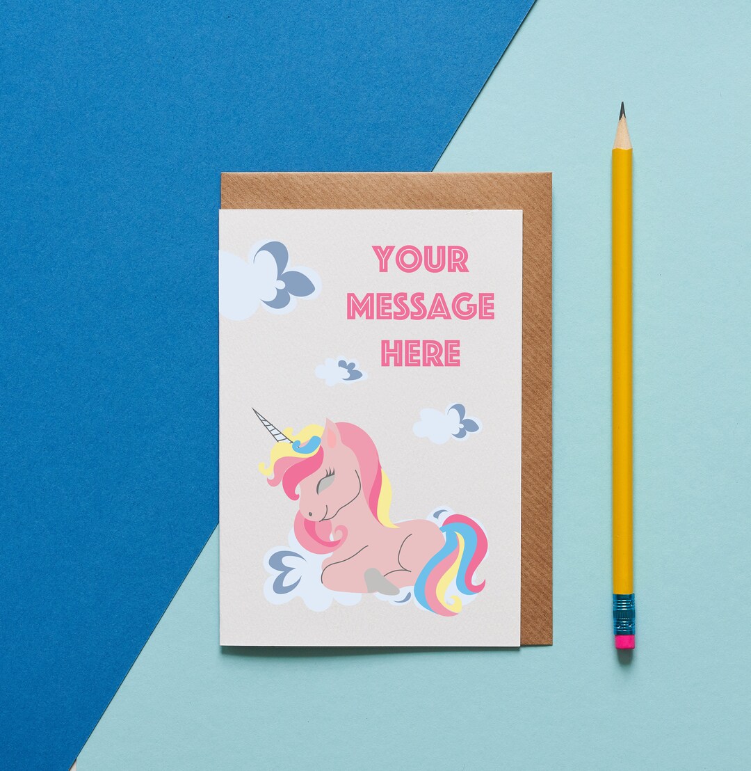 Customise Your Unicorn Celebration Card With Your Own Message. Choose ...
