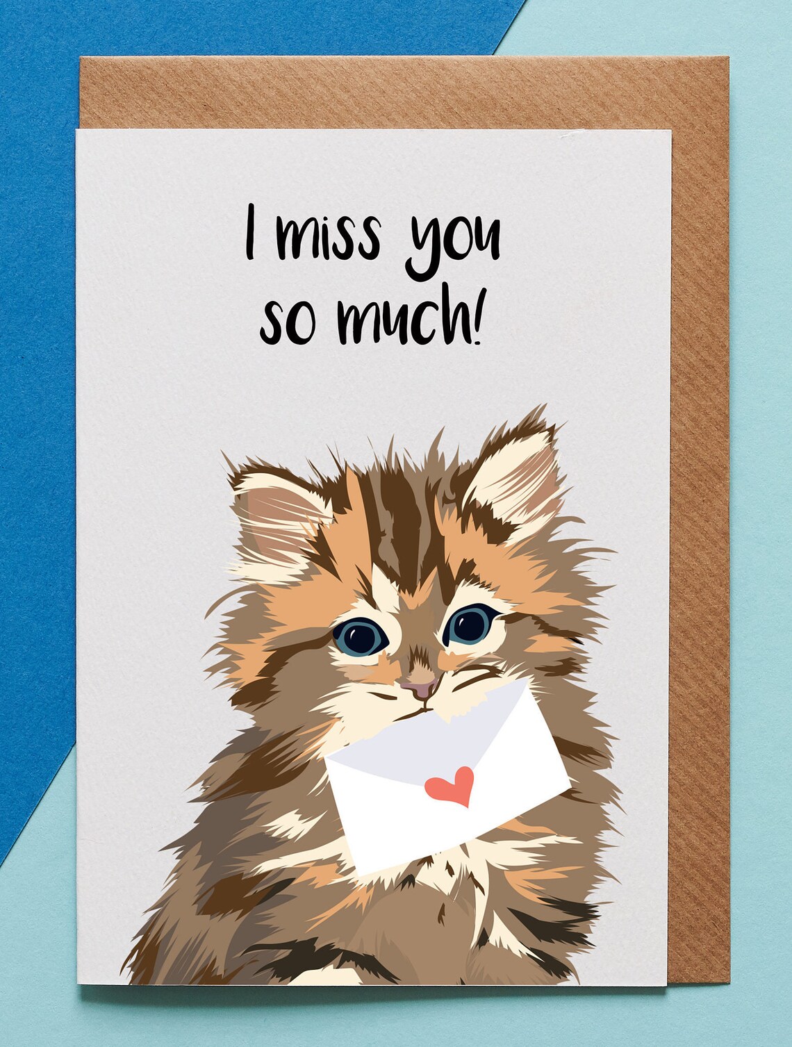 Customise a Kitten With Envelope Card With Your Own Message. - Etsy