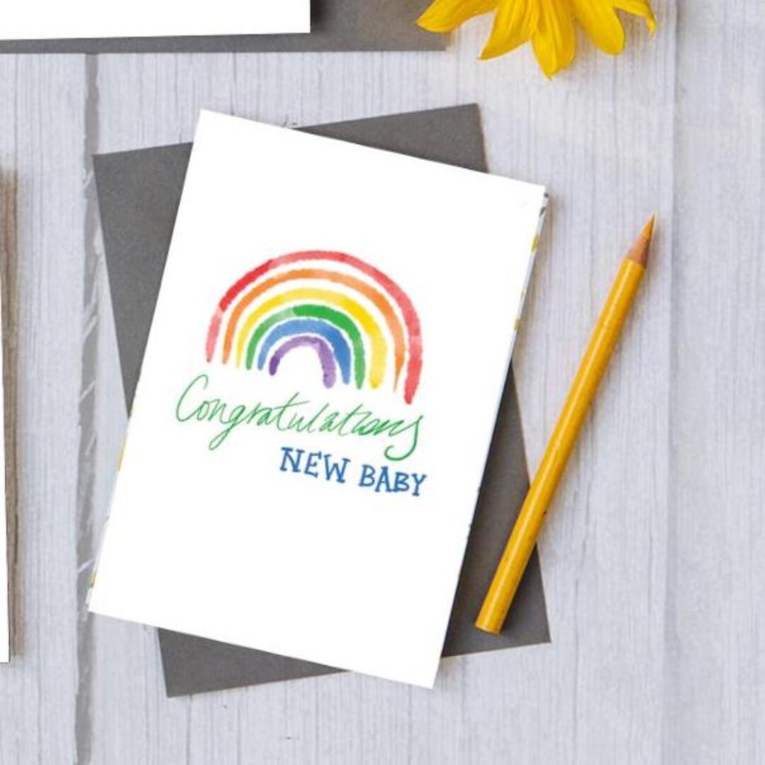 Congratulations on Your Rainbow Baby, Baby After Loss, New Baby - Etsy