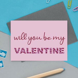Will You Be My Valentine Greeting Card, Valantine Text - Etsy