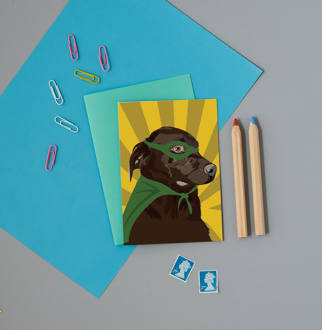 Superhero Chocolate Labrador, Super Hero Dog, Dog in a Cape and Mask ...