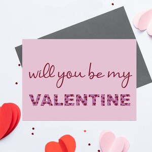 Will You Be My Valentine Greeting Card, Valantine Text - Etsy