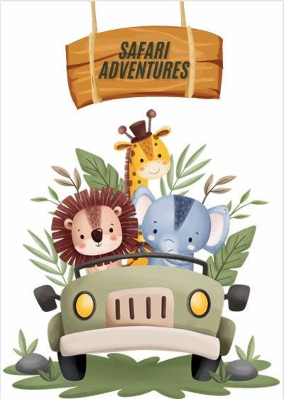 Safari Adventure Poster for Kids - Fun Animal Wall Art - Jungle ...