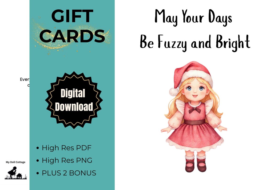 Printable Christmas Card: May Your Days Be Fuzzy and Bright | 5x7 ...