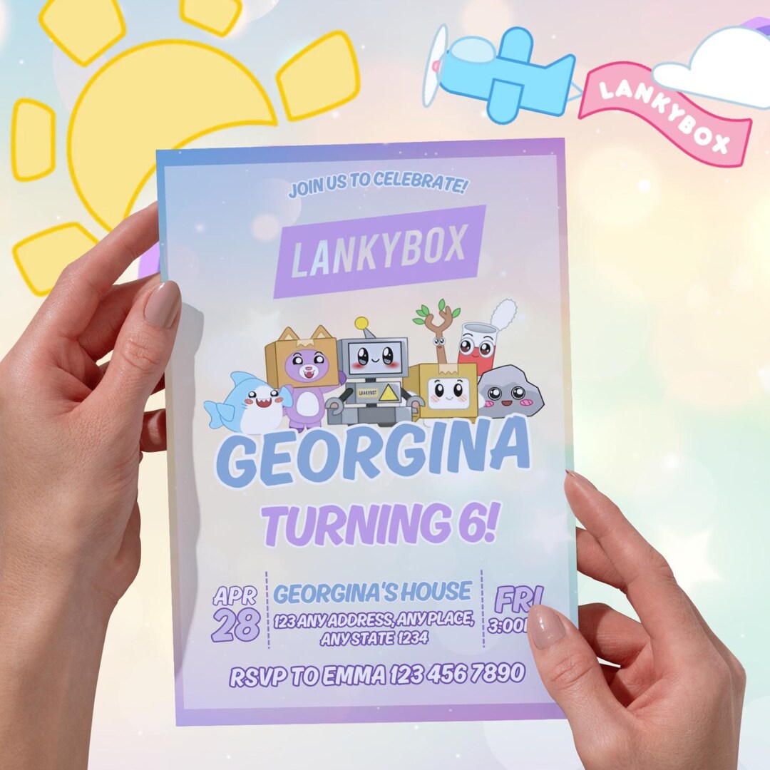 Lankybox Party Invite| Lanky Box Birthday Party Invitation | Boy Party ...