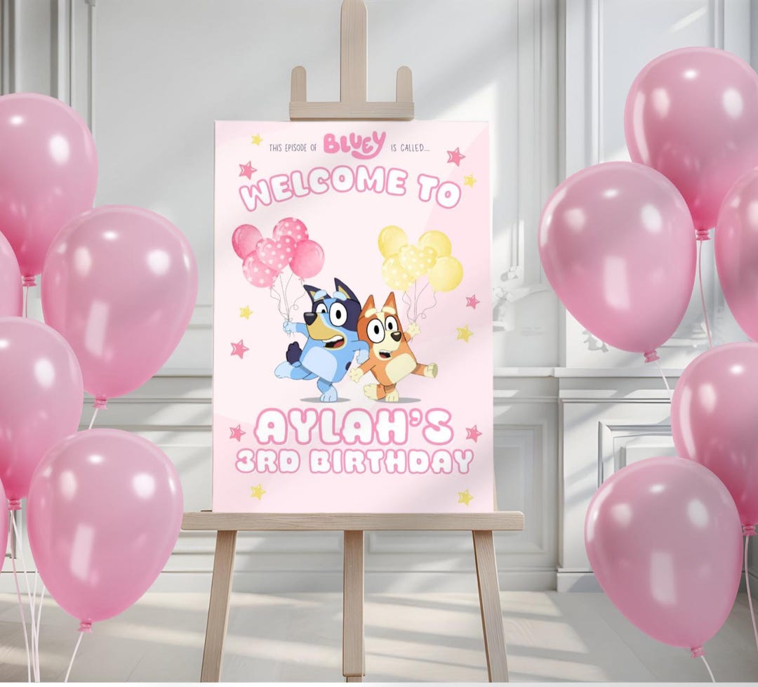 Bluey Welcome Sign Birthday | Bluey Birthday Party | Girl Birthday ...