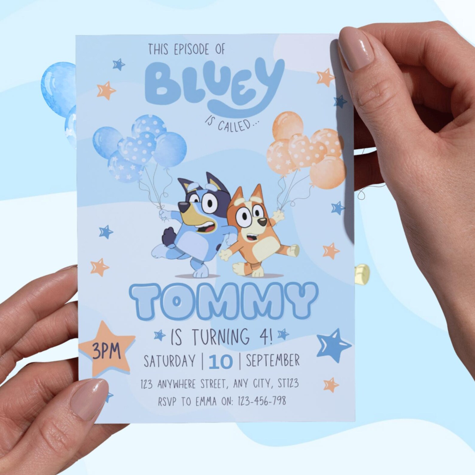 Bluey Birthday Invitation |bluey Birthday Party | Canva Template Invite ...