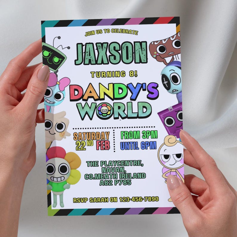 Dandy's World Invitation Chalkboard |dandy's World Birthday Party ...