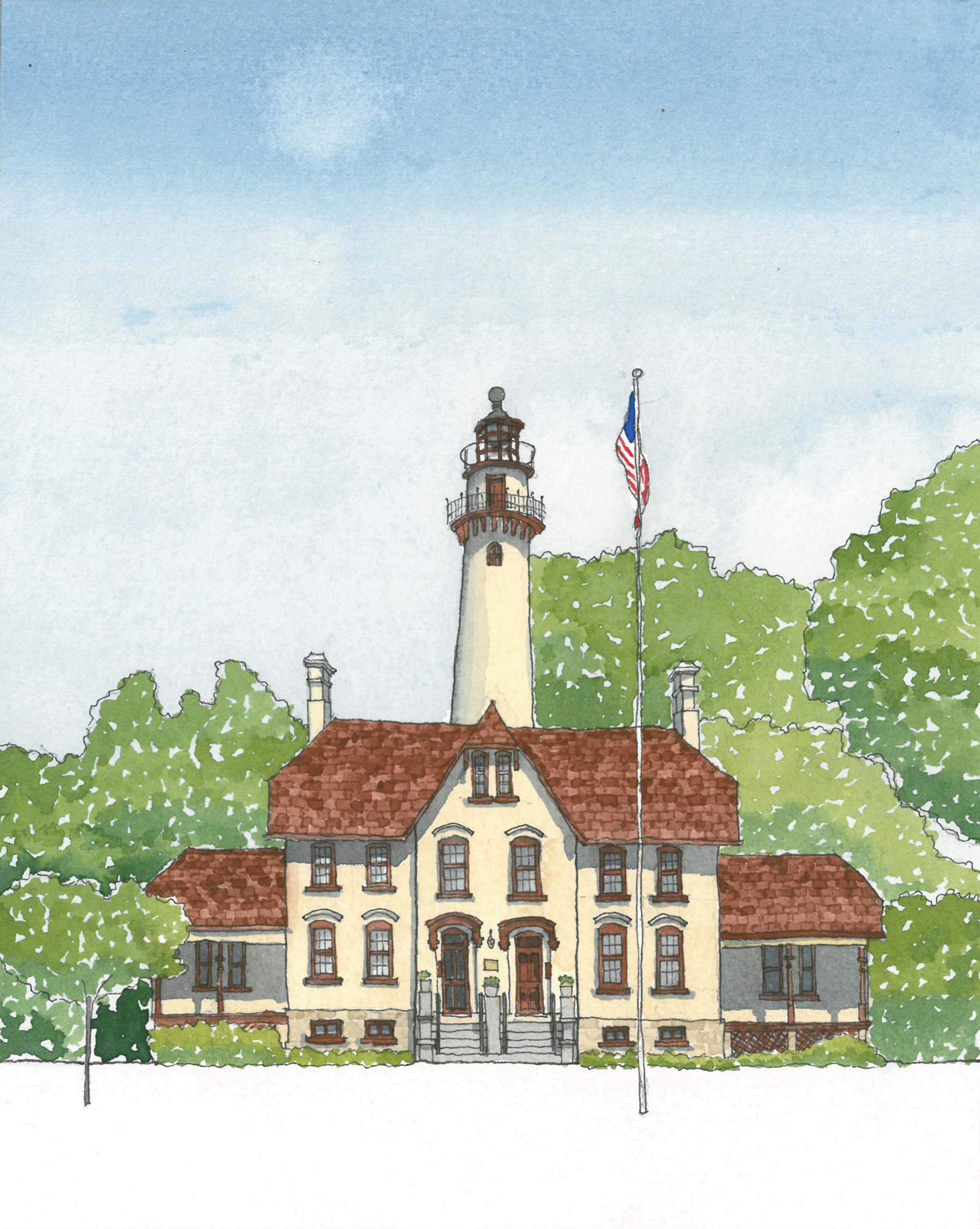 Grosse Point Lighthouse Print - Etsy