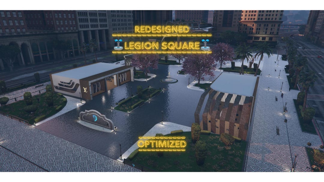 Legion Square Redesigned MLO/MAP Fivem GTAV Optimized Drag and Drop ...